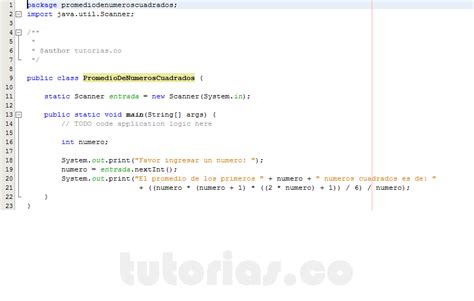 Operadores Java Promedio De Numeros Cuadrados Tutorias Co