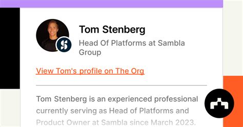 Tom Stenberg Head Of Platforms At Sambla Group The Org