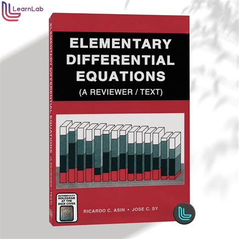 Elementary Differential Equations A Reviewer Text Ricardo Asin Jose Sy Shopee Philippines