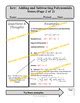 Adding Subtracting Polynomials Notes Practice Homework Editable U