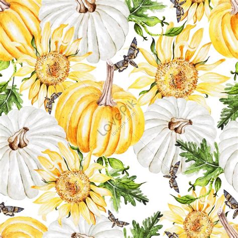 아름 다운 해바라기 수채화 원활한 패턴 사진 사진 무료 다운로드 Lovepik
