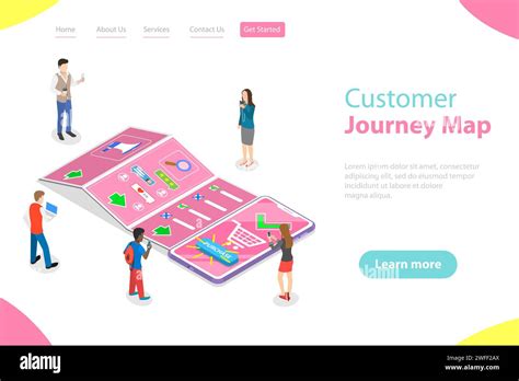 Isometric Flat Vector Landing Page Template Of Serching Customer