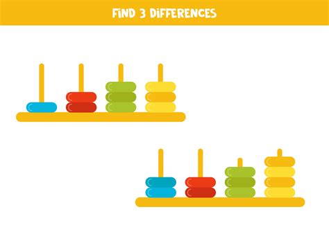 Find 3 Differences Between Two Cute Cartoon Counting Frames 44751541 Vector Art At Vecteezy