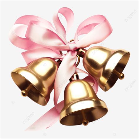 분홍색 리본으로 묶인 종 3개 휴일 상징주의 벨 핑크 리본 Png 일러스트 및 이미지 에 대한 무료 다운로드 Pngtree