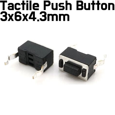 2pin 3x6x43 Mm Tactile Switch Push Button Panel Pcb Epartners