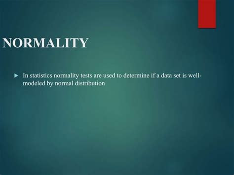 Normality Test On Spss Pptx