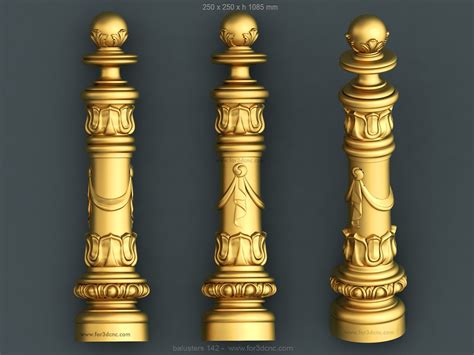 Balusters 142 Stl 3d Model For Cnc 3d Stl Model For Cnc Stl