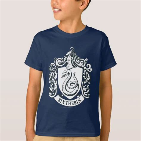 Harry Potter Slytherin Crest Black And White T Shirt Zazzle