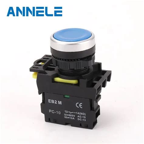 La115 Maintained Push Button Switch 22mm Ip65 Round Flat Head Plastic Latching Push Button