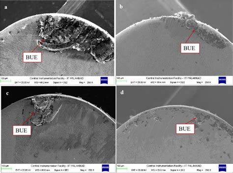 Tool Flank Face Sem Micrographs Under A Mql B Cryogenic Coolant