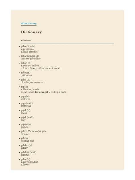 mauritian creole dictionary g pdf