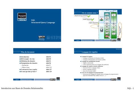Pdf Sql Structured Query Language Département · •langage De