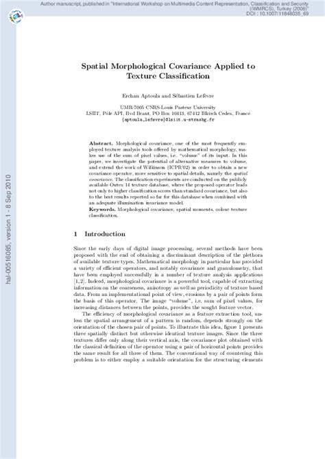 pdf spatial morphological covariance applied to texture classification