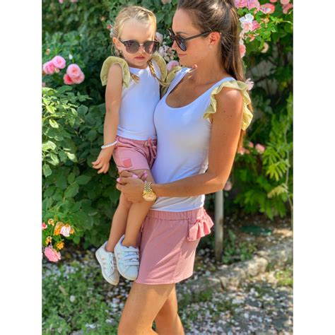 Set maminka dcera tílko s volánky bílé Set maminka dcera tílko s volánky bílé