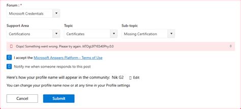 Missing Credentials Microsoft Qanda