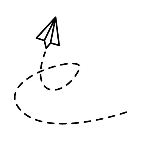 Paper Airplane Lines Paper Airplane With Route Line Path Flying Paper