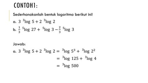 Persamaan Logaritma Sifat Sifat Logaritma Pdf