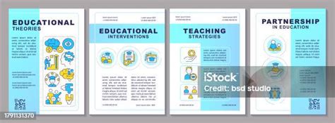 2d Creative Brochure With Learning Theories Line Icons Stock