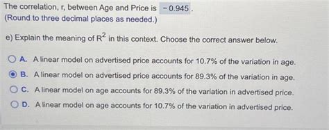 Solved Explain The Meaning Of R In This Context Choose Chegg Com