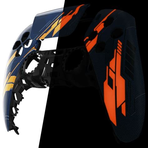 Extremerate Glow In Dark Mecha Orange Touchpad Front Housing Shell Replacement Cover For Ps5