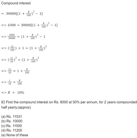 Simple Interest And Compound Interest Formula Questions