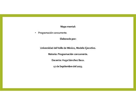A1 Programacion Concurrente Mapa Mental Programación Concurrente