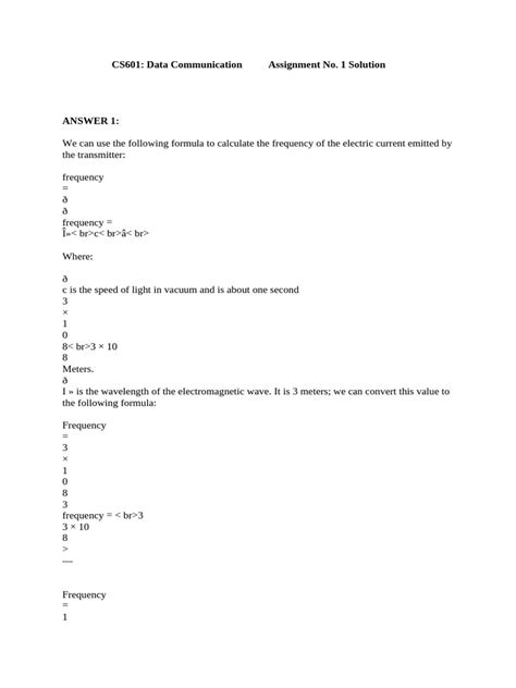 Cs601 Assignment 1 Solution Pdf