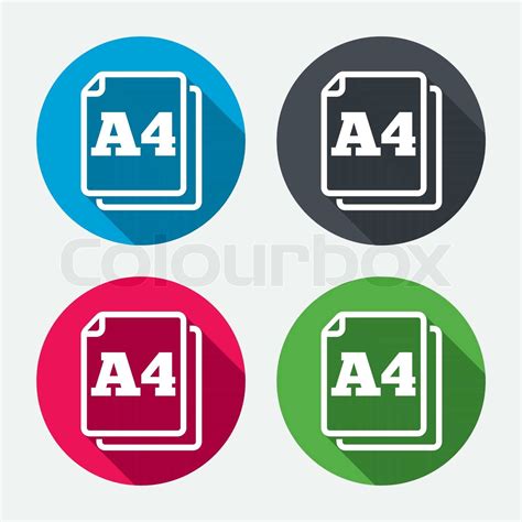 Paper Size A4 Standard Icon Document Symbol Stock Vector Colourbox