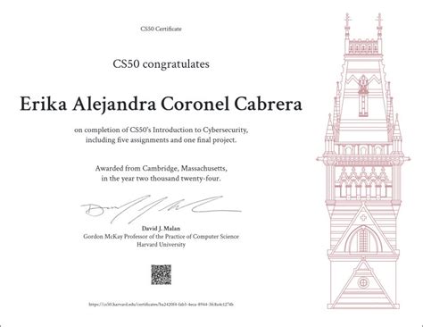 Erika Coronel On Linkedin 🇬🇧 Cs50 Introduction To Cybersecurity