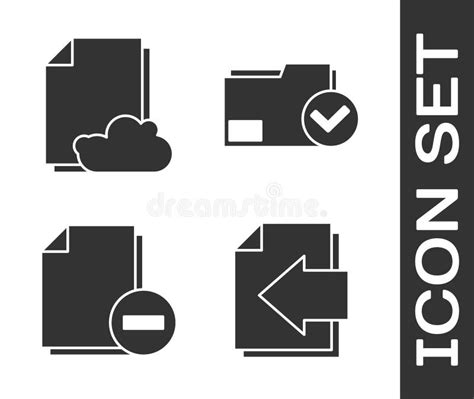 Set Next Page Arrow Cloud Storage Text Document Document With Minus