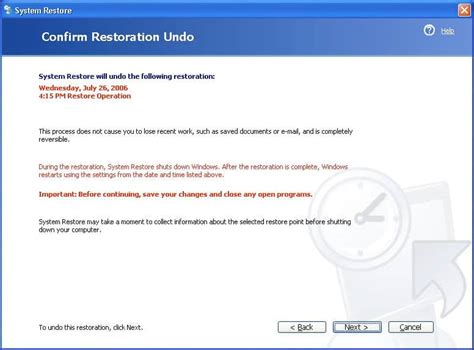 Using System Restore In Windows XP Simple Help