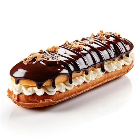 Premium Photo Illustration Eclair White Scene