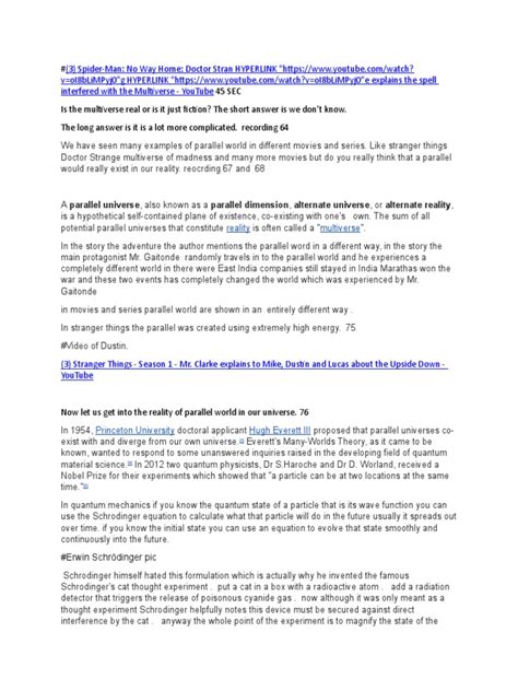 Parallel World Script For Project Pdf