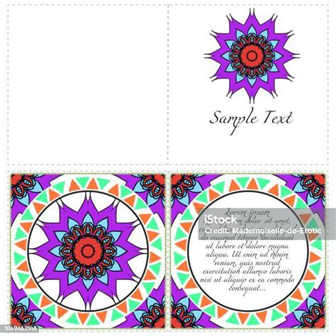서식 파일 인사말 카드 초대장 텍스트를 위한 공간으로 설정 합니다 만다라 디자인입니다 벡터 일러스트입니다 Empire에 대한 스톡 벡터 아트 및 기타 이미지 Istock