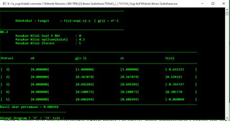 Program Iterasi Sederhana C Mencari Akar Persamaan Scodeid
