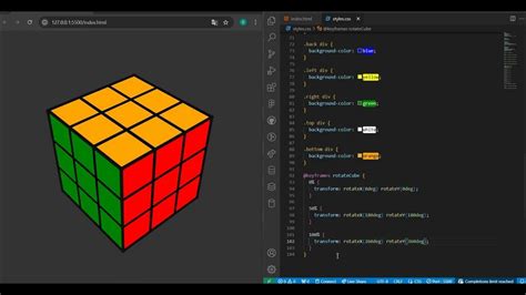 How To Create A 3d Rotating Rubiks Cube With Html And Css Youtube