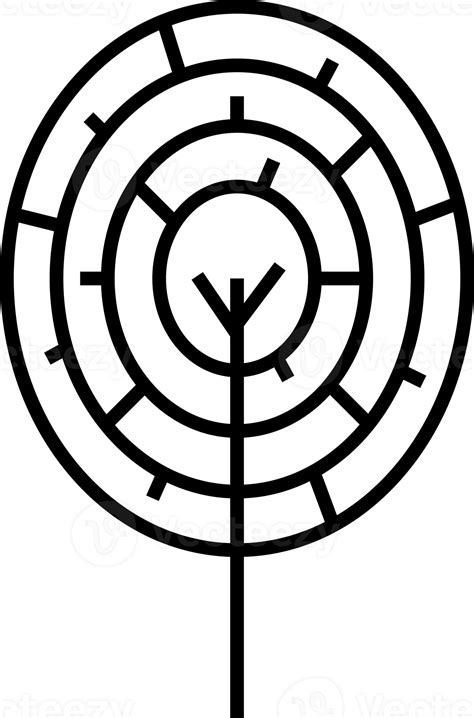 Line Art Stylized Decorative Tree Abstract Line Drawing Doodle Tree Decoration PNG With