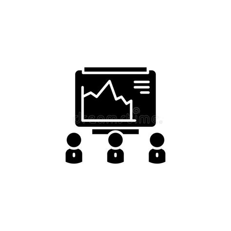 Market Presentation Black Icon Concept Market Presentation Flat Vector