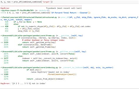 Proc Df KeyError Not In Index Part Fast Ai Course Forums