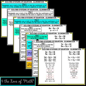 Solving Systems Of Equations Using Elimination Digital Note Pages Google Slides
