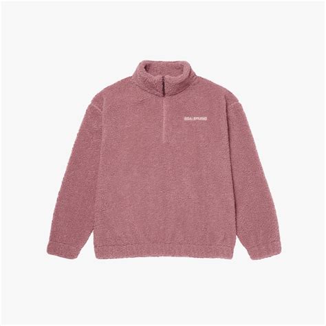 시그니처 셰르파 플리스 하프 집업 핑크 Signature Sherpa Fleece Half Zip Up Pink 골스튜디오