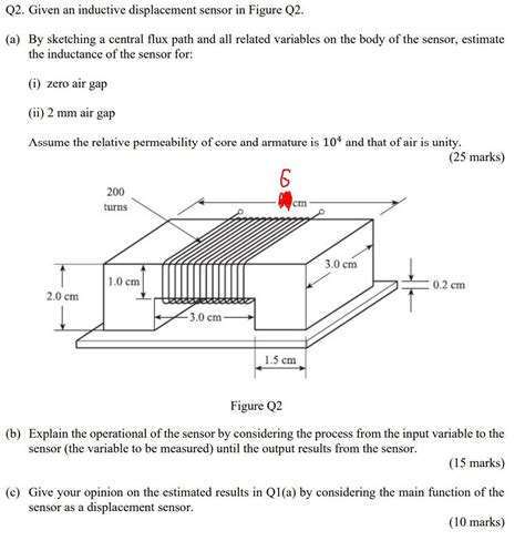 solved q2 given an inductive displacement sensor in figure