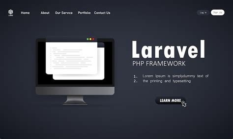 Premium Vector Learn To Code Laravel Php Framework Programming Language On Computer Screen