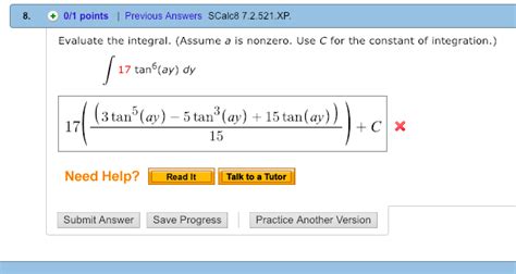 Solved 0 1 Points Previous Answers Scalc8 7 2 521 ΧΡ