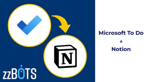 How To Sync Microsoft To Do Tasks Over To Notion Records Zzbots Youtube