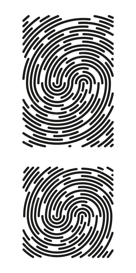 Premium Vector Fingerprint Identification Symbol Icon Set In Flat