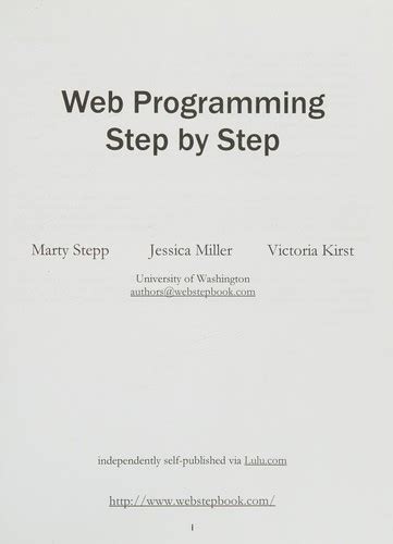 Web Programming Step By Step By Marty Stepp Jessica Miller Victoria
