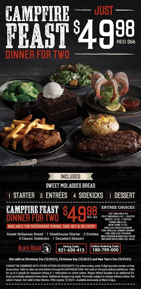 Black Angus Campfire Feast For Two Available For A Limited Time