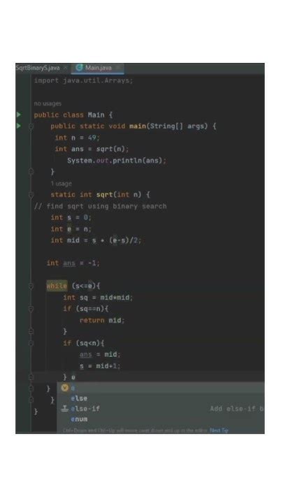 Find Square Root Binary Search Problem1 Codingprogrammingjava