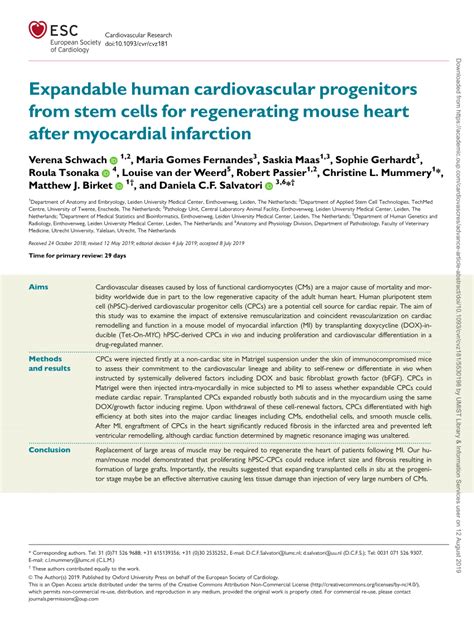 Pdf Expandable Human Cardiovascular Progenitors From Stem Cells For